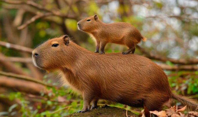 VIDEO: Se viralizan video de capibaras que se deslizan sobre una laguna ...